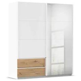 Schwebetürenschrank Rauch "Kleiderschrank Schrank Garderobe Wäscheschrank ELARA mit Spiegel" Schränke Gr. B/H/T: 181 cm x 210 cm x 62 cm, 2 St., weiß (alpinweiß, eiche artisan) praktische Schubladen optional farblich abgesetzt MADE IN GERMANY