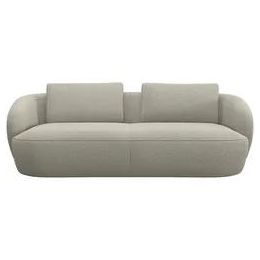 3-Sitzer FLEXLUX "Torino, rund, Couch, Dreisitzer" Sofas Gr. B/H/T: 217cm x 85cm x 102cm, Chenille-Struktur, beige (natural) Modernes, organisches Sofa-Design, Kaltschaum, Wellenunterfederung