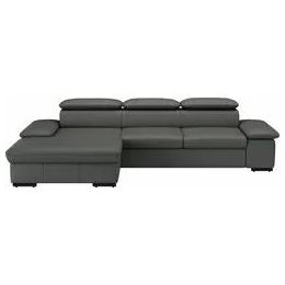 Sit & More Ecksofa SIT & MORE "Alcudia L-Form", grau (anthrazit), B:286cm H:73cm T:174cm, Sofas, wahlweise mit Bettfunktion