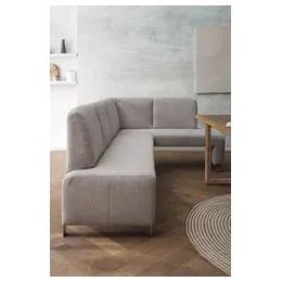 Eckbank exxpo - SOFA FASHION "Intenso, modern, wahlweise in Leder oder Textil, 244/157 cm (B/T)" Sitzbänke Gr. B/H/T: 244cm x 91cm x 157cm, Cord, Ottomane rechts, (langer Schenkel links), braun (cappuccino) hohe Bodenfreiheit, frei im Raum stellbar, hoher Sitzkomfort