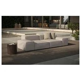 Big-Sofa DESIGNWERK "Puzzle, Designsofa für Indoor und Outdoor, bequem, modular" Sofas Gr. B/H/T: 270cm x 64cm x 135cm, Flachgewebe, Outdoor-geeignet, wasserabweisend, grau (smoke) wasserabweisend und strapazierfähig