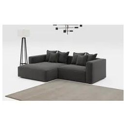 Ecksofa Inosign "Cowboy, L-Form" Sofas Gr. B/H: 284cm x 72cm, Flachgewebe LEINENOPTIK, Recamiere links, grau (dunkelgrau)