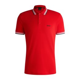 Poloshirt BOSS Green "Paddy" Gr. S, rot (open red645) Herren Shirts mit kontrastfarbenen Streifen am Kragen