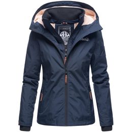 Marikoo Damen Sportliche Outdoorjacke Übergangs Regenjacke mit Kapuze Erdbeere