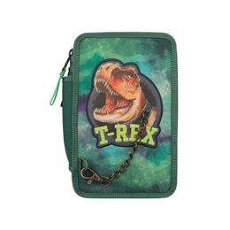 Depesche Dino World - T-rex - Triple Pencil Case - Green w/ Chain