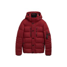 Tom Tailor Herren Pufferjacke mit abnehmbarer Kapuze, rot, Uni, Gr. XXL