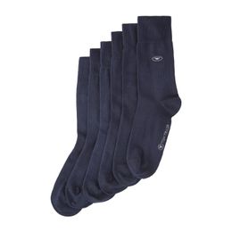 Tom Tailor Damen Basic Socken im Sechserpack, blau, Gr. 35-38