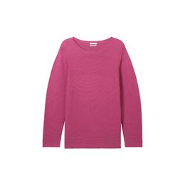 Tom Tailor Damen Plus - Pullover mit Bio-Baumwolle, rosa, Uni, Gr. 46