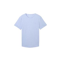 Tom Tailor Denim Herren T-Shirt in Melange Optik, blau, Melange Optik, Gr. XS