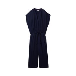 Tom Tailor Damen Crinkle Overall, blau, Uni, Gr. 36