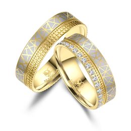 Verlobungsring MARRYA "MARRYA Edelstahl Ringe Trauringe Eheringe Partnerringe" Fingerringe Gr. 48, Edelstahl, goldfarben (herren ring, silber, gold) Damen