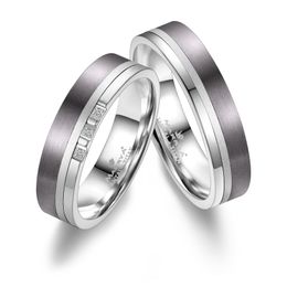 Trauring MARRYA "MARRYA Tantal Ringe Trauringe Eheringe Partnerringe" Fingerringe Gr. 48, Tantal, silberfarben (herren ring, silber) Damen