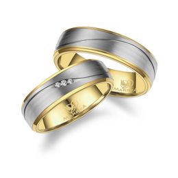 Trauring MARRYA "MARRYA Titan Ringe Trauringe Eheringe Partnerringe" Fingerringe Gr. 48, Titan, silberfarben (damen ring, silber, gold) Damen