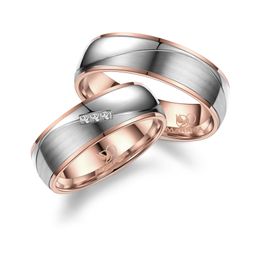 Trauring MARRYA "MARRYA Titan Ringe Trauringe Eheringe Partnerringe" Fingerringe Gr. 48, Titan, rosegold (herren ring, silber, rosé) Damen