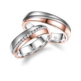 Trauring MARRYA "MARRYA Edelstahl Ringe Trauringe Eheringe Partnerringe" Fingerringe Gr. 48, Edelstahl, rosegold (herren ring, silber, rosé) Damen