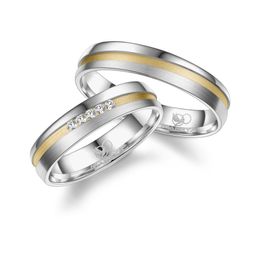 Partnerring MARRYA "MARRYA Silber Ringe Trauringe Eheringe Partnerringe" Fingerringe Gr. 48, Silber 925 (Sterlingsilber), goldfarben (herren ring, silber, gold) Damen