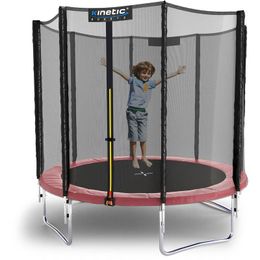 Trampolin Outdoor salto - Kindertrampolin Gartentrampolin Set mit Leiter, Netz, Randpolster, usa Sprungtuch Pink ø 250 cm - Kinetic Sports