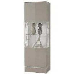 Vitrine Leonardo "Cube", weiß (palazzo), B:63cm H:192cm T:42cm, Schränke, mit Sicherheitsglas und edlem MDF Holz, Höhe 192 cm