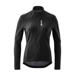 Radtrikot Gonso "SITIVO TRIKOT THERM W" Gr. 36, schwarz, Damen, 57% Polyamid, 28% Polyester, 15% Elasthan, Trikots, Damen Fahrradtrikot langarm, isolierendes Full-Zip Trikot, Tight Fit