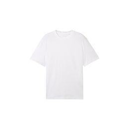 Tom Tailor Herren COOLMAX® Basic T-Shirt, weiß, Uni, Gr. XXXL