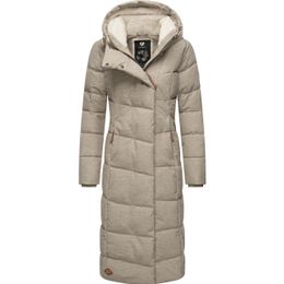 Wintermantel Ragwear "Pavla Long" Gr. M (38), grau (taupe), Damen, Außenmaterial: 100% Polyester, Innenfutter: 100% Polyester, Wattierung: 100% Polyester, Mäntel, extralanger Winterparka mit Teddyfutter und Kapuze