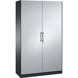 C+P Flügeltürenschrank ASISTO C 3000, 5 Ordnerhöhen, B 1200 mm, anthrazit/alusilber