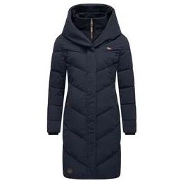 Steppmantel Ragwear "Natalka" Gr. XXXL (46), blau (mittelblau) Damen Mäntel stylischer, gesteppter Winterparka mit gefütterter Kapuze