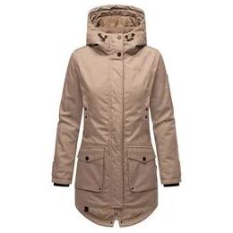 Parka Navahoo "Brinjaa" Gr. XS (34), grau (taupe) Damen Jacken Modischer Winter Kurzmantel mit zahlreichen Taschen