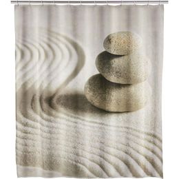 Duschvorhang Sand & Stone, Textil (Polyester), 180 x 200 cm, waschbar, Mehrfarbig, Polyester mehrfarbig - mehrfarbig - Wenko