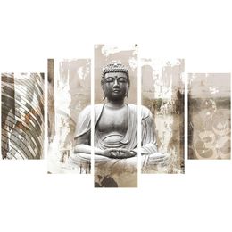 Art for the home - Leinwandbilder Set Buddha xxl (5 st.) 150x100cm