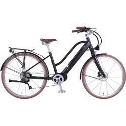 E-Bike EGO MOVEMENT "Classic 25 Cleopatra Trapez 45 cm Schwarz 28"" E-Bikes Gr. 45 cm, 28 Zoll (71,12 cm), schwarz Pedelec, Elektrofahrrad für Damen u. Herren, Cityrad