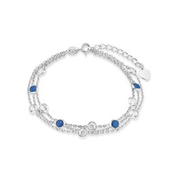 Armband Amor "2017183" Armbänder Gr. Silber 925 (Sterlingsilber), silberfarben (silber, 925, weiß, blau, blau) Damen mit Zirkonia (synth.)