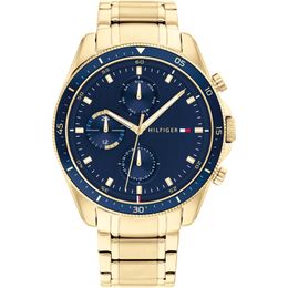 Multifunktionsuhr Tommy Hilfiger "PARKER, 1791834" Armbanduhren goldfarben Herren Quarzuhr, Armbanduhr, Herrenuhr, Datum, Edelstahlarmband