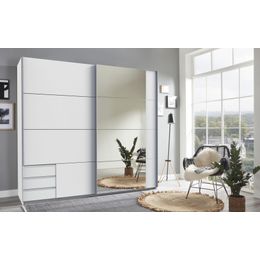 Schwebetürenschrank wimex "Emden moderner Kleiderschrank mit Spiegel und Schubladen BESTSELLER" Schränke Gr. B/H/T: 225 cm x 210 cm x 64 cm, 2, weiß Schlafzimmer Schrank Garderobenschrank mit Schwebetüren Topseller