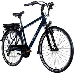 E-Bike agon "Avesa" E-Bikes Gr. 48 cm, 28 Zoll (71,12 cm), blau (dunkelblau) Pedelec, Elektrofahrrad für Damen u. Herren, Trekkingrad