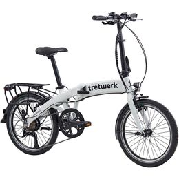 E-Bike Tretwerk "Akimbo" E-Bikes Gr. 32 cm, 20 Zoll (50,80 cm), weiß Pedelec, Elektrofahrrad für Damen u. Herren, Faltrad