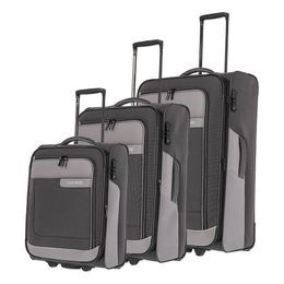 Trolleyset Travelite "VIIA S/M/L" grau (schiefer) Koffer-Sets Kofferset Reisegepäck mit erweiterbarem Volumen und TSA Schloss