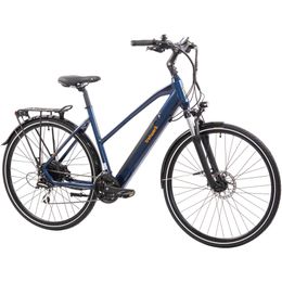 E-Bike Tretwerk "Seville 5.0" E-Bikes Gr. 50 cm, 28 Zoll (71,12 cm), blau Pedelec, Elektrofahrrad für Damen u. Herren, Trekkingrad