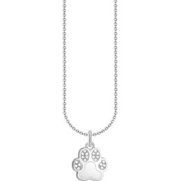 Kette mit Anhänger Thomas Sabo "Pfoten-Anhänger, KE2215-051-14-L45V" Halsketten Gr. 45, Silber 925 (Sterlingsilber), bunt (silberfarben, weiß) Damen mit Zirkonia (synth.)