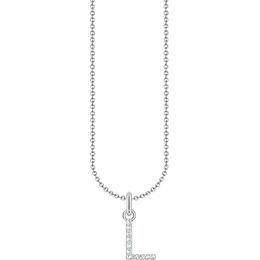 Kette mit Anhänger Thomas Sabo "Buchstabe, KE2240 - KE2265-051-14-L45V, KE2265-414-14-L45V" Halsketten Gr. 45, L, Silber 925 (Sterlingsilber), bunt (silberfarben, weiß) Damen mit Zirkonia (synth.)