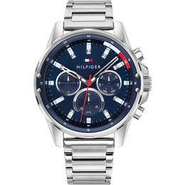 Multifunktionsuhr Tommy Hilfiger "Sport, 1791788" Armbanduhren silberfarben Herren Quarzuhr, Armbanduhr, Herrenuhr, Datum, Edelstahlarmband