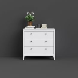 Kommode Home Affaire "Madrid, Aufbewahrung, Schubladenschrank, Stauraum" Sideboards Gr. B/H/T: 82,1 cm x 79,7 cm x 38,4 cm, 3 St., weiß mit 3 Schubladen, Breite 82,3 cm