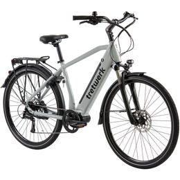 E-Bike Tretwerk "Sonic" E-Bikes Gr. 50 cm, 28 Zoll (71,12 cm), grau Pedelec, Elektrofahrrad für Damen u. Herren, Trekkingrad