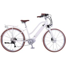 E-Bike EGO MOVEMENT "Classic 25 Cleopatra Trapez 45 cm Weiß 28"" E-Bikes Gr. 45 cm, 28 Zoll (71,12 cm), weiß Pedelec, Elektrofahrrad für Damen u. Herren, Cityrad