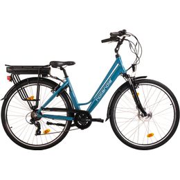 E-Bike HOLLANDIA "Optima Basic" E-Bikes Gr. 46 cm, 28 Zoll (71,12 cm), blau (türkis) Pedelec, Elektrofahrrad für Damen u. Herren, Cityrad