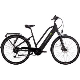 E-Bike SAXONETTE "Deluxe Sport Lady" E-Bikes Gr. 50 cm, 28 Zoll (71,12 cm), schwarz (schwarz matt) Pedelec, Elektrofahrrad für Damen u. Herren, Cityrad Bestseller