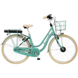 FISCHER BIKE E-Bike FISCHER FAHRRAD "CITA RETRO 3.0 522" E-Bikes Gr. 48 cm, 28 Zoll (71,12 cm), blau (türkis) Pedelec, Elektrofahrrad für Damen u. Herren, Cityrad