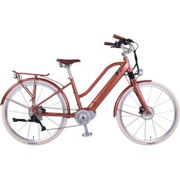 E-Bike EGO MOVEMENT "Classic 25 Cleopatra Trapez 45 cm Bronze 28"" E-Bikes Gr. 45 cm, 28 Zoll (71,12 cm), braun (bronzefarben) Pedelec, Elektrofahrrad für Damen u. Herren, Cityrad