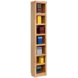 Bücherregal Home Affaire "Soeren" Regale Gr. H: 220 cm, 7 St., braun (eiche) aus massiver Kiefer, in 2 Höhen, Tiefe 29 cm, mit viel Stauraum