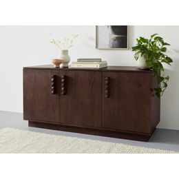 Sideboard LeGer Home by Lena Gercke "EMINA" Sideboards Gr. B/H/T: 146 cm x 68 cm x 54 cm, braun (dunkelbraun) Akazie Massivholz, 146cm Kommode, mit Soft-Close und Designgriffen